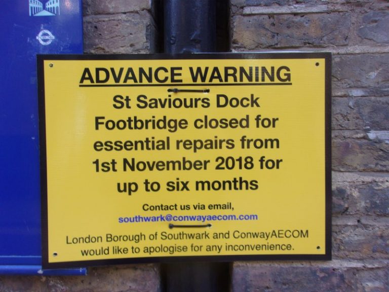 St Saviour’s Dock bridge closing on Thursday – The Thames Path by Leigh ...